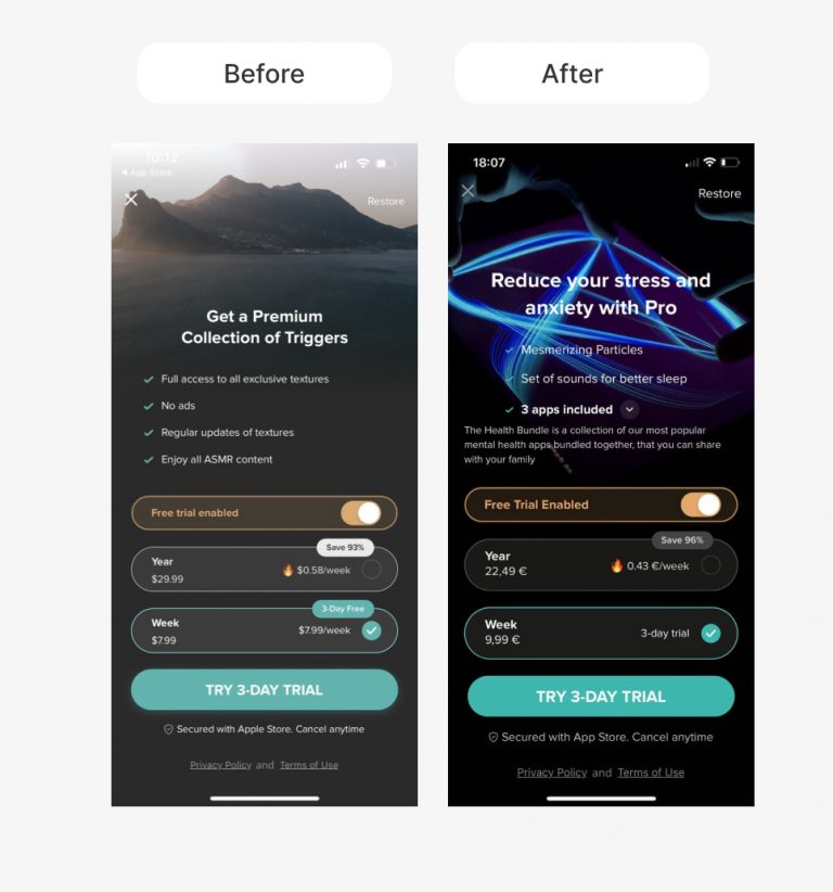 A/B Experiments with Paywalls: Meditation and Sleep Apps